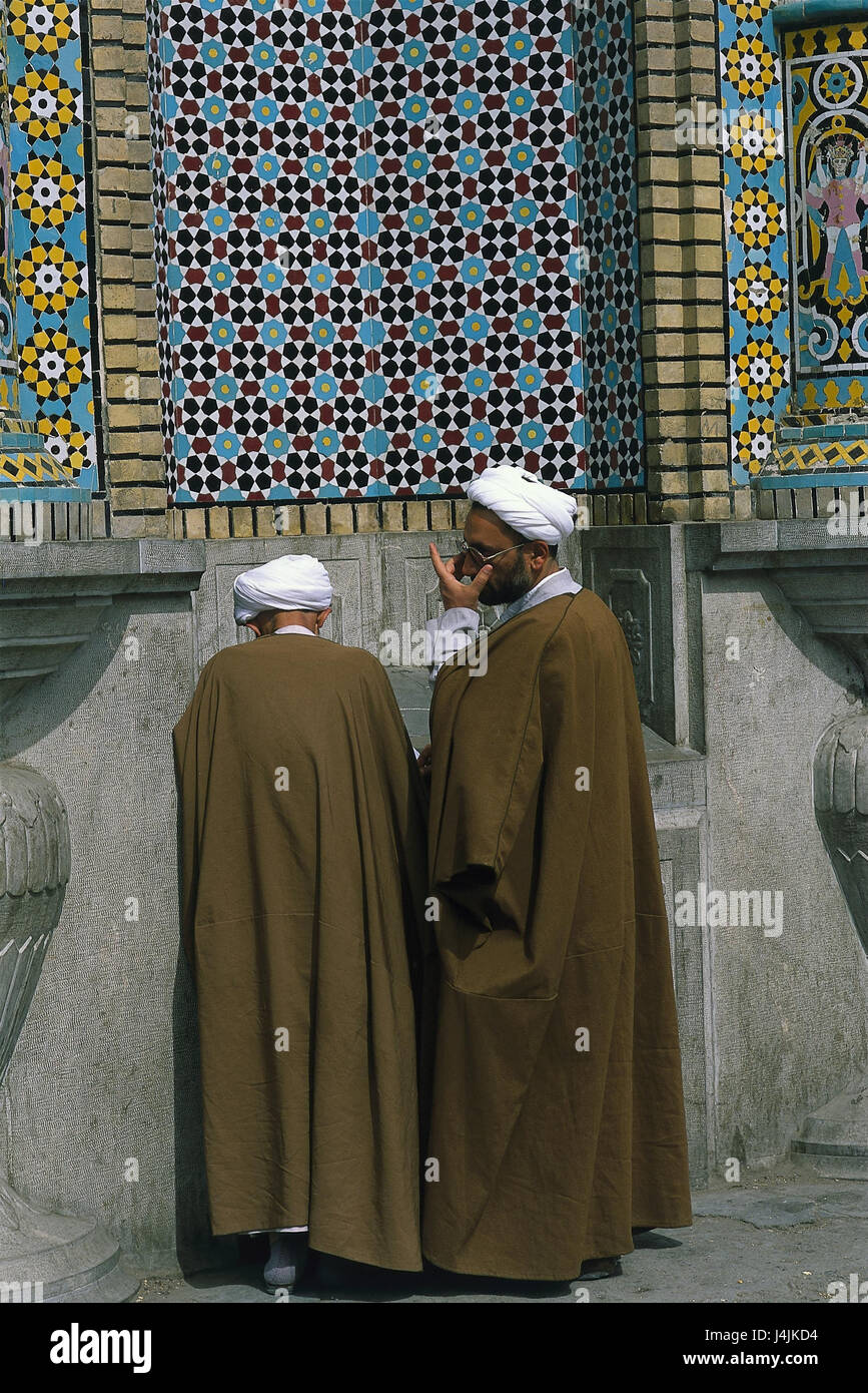 Iran, Qom, men, back view Asia, the Near East, Islam, Mohammedan ...