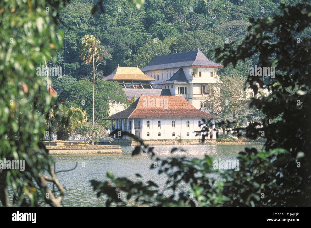 Sri Lanka, Kandy, Dalada Maligawa temple, temple view, Kandy lake Asia ...