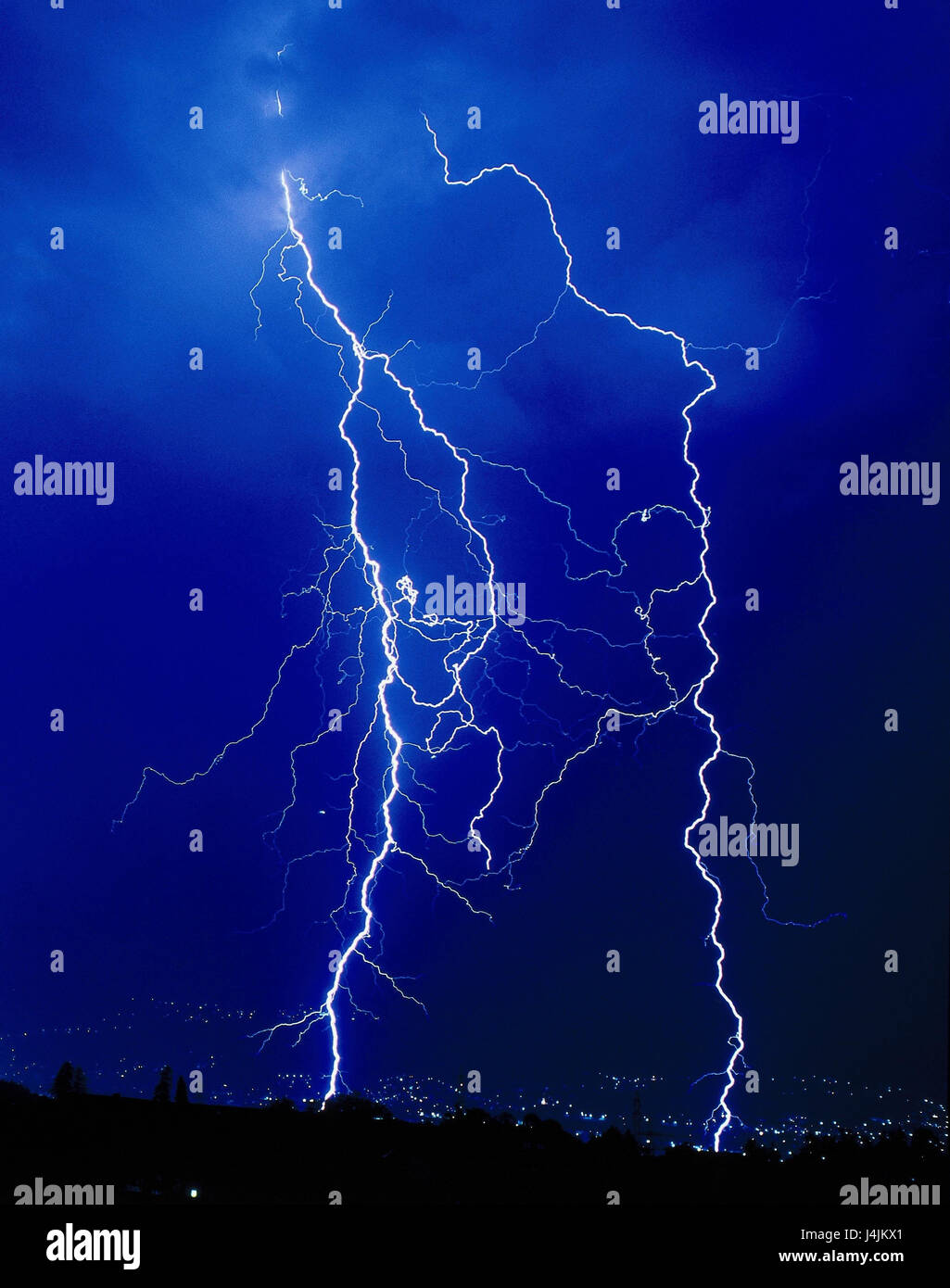Austria, Tyrol, Innsbruck, thunderstorm, flashes, night [M] flash ...