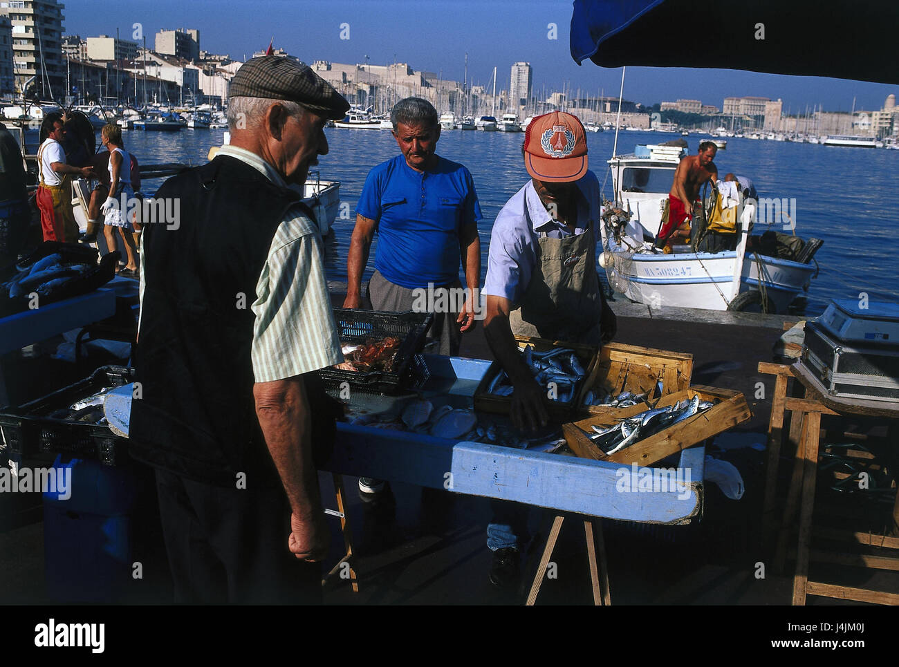 France, Marseille, harbour, sales, fish fish market, fisherman, sell ...