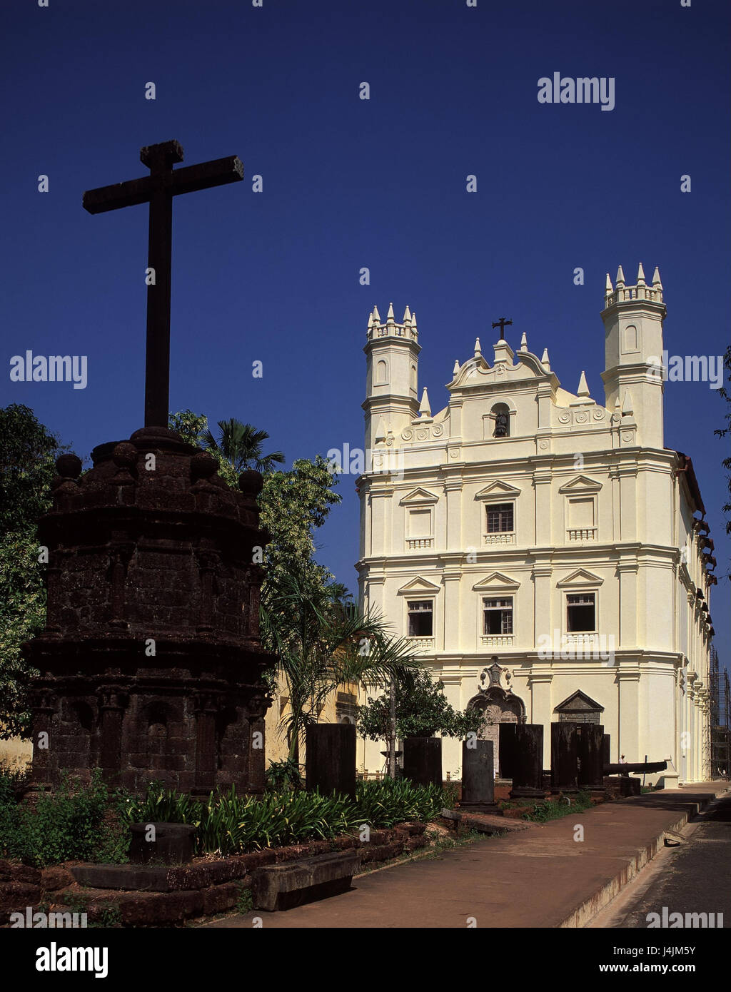 India, Goa, Velha-Goa, church outside, UNESCO-world cultural heritage ...