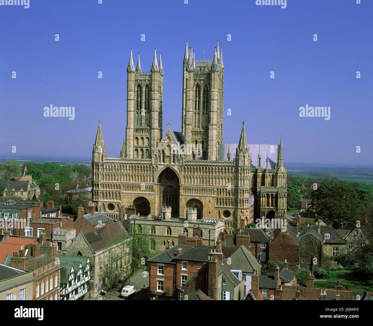 Great Britain, Lincolnshire, Lincoln, town view, Lincoln cathedral ...