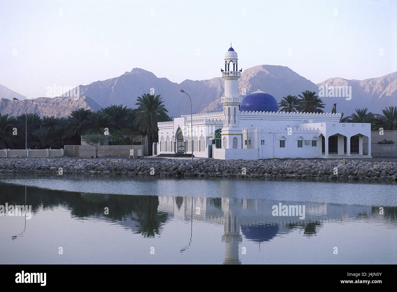 Oman, Musandam peninsula, Khasab, mosque front East, the Near East, the ...