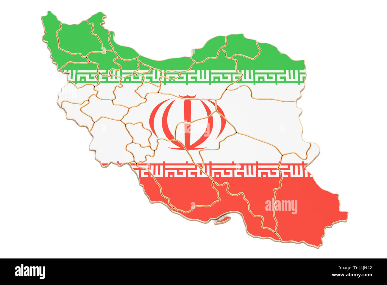 Iran map closeup, 3D rendering isolated on white background Stock Photo ...