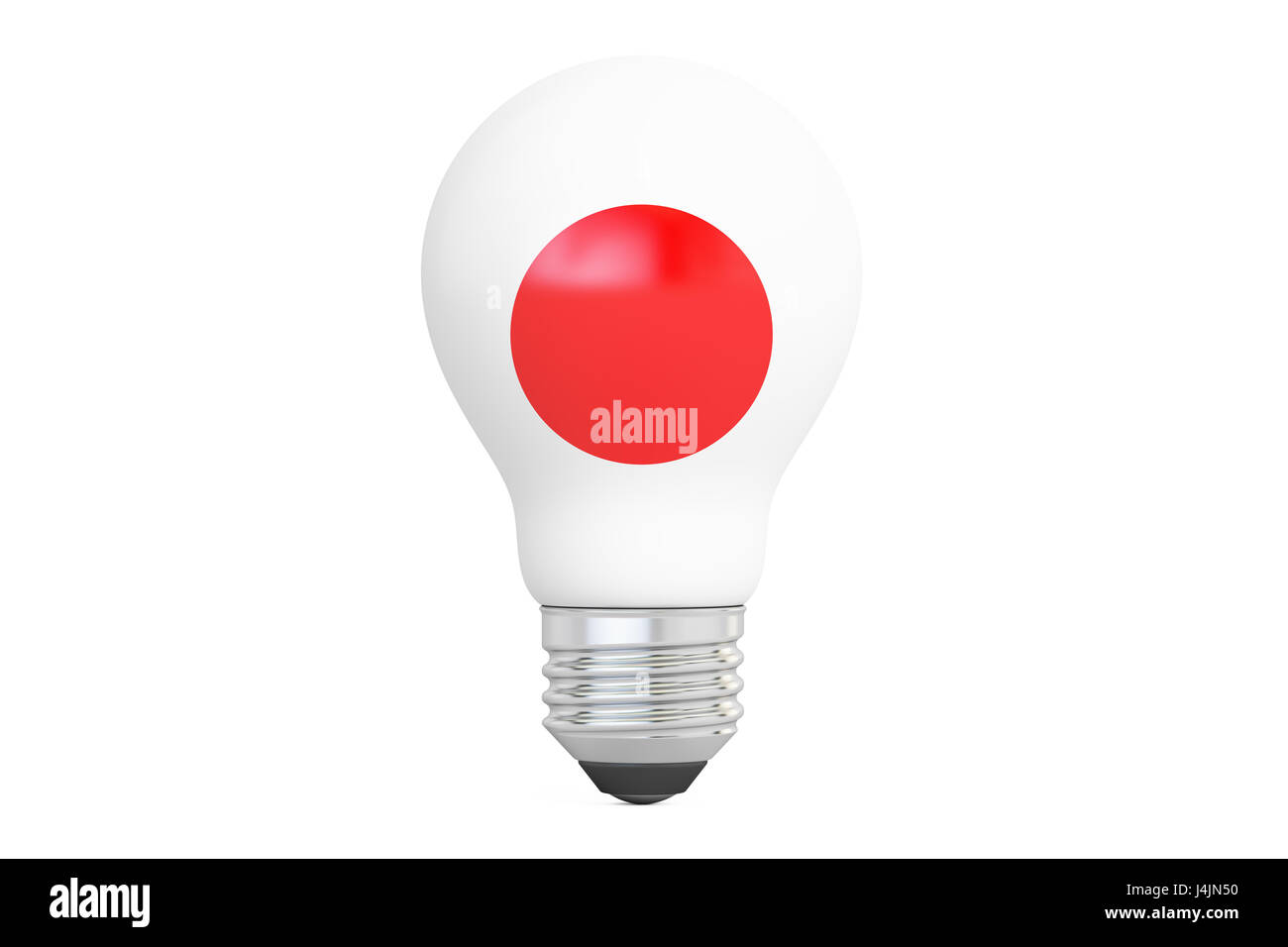 Light bulb with Japan flag, 3D rendering isolated on white background ...