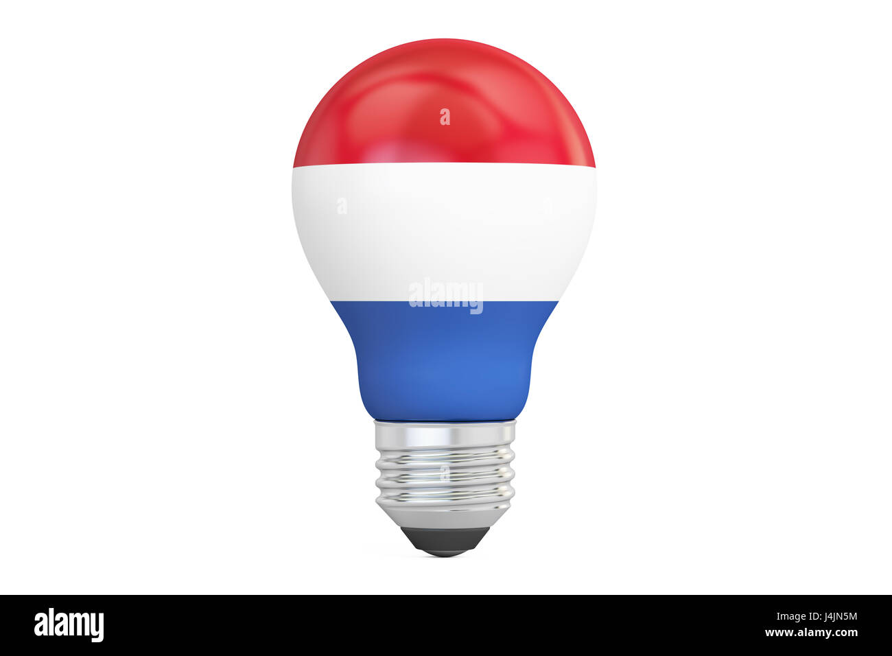 Light bulb with Netherlands flag, 3D rendering isolated on white ...