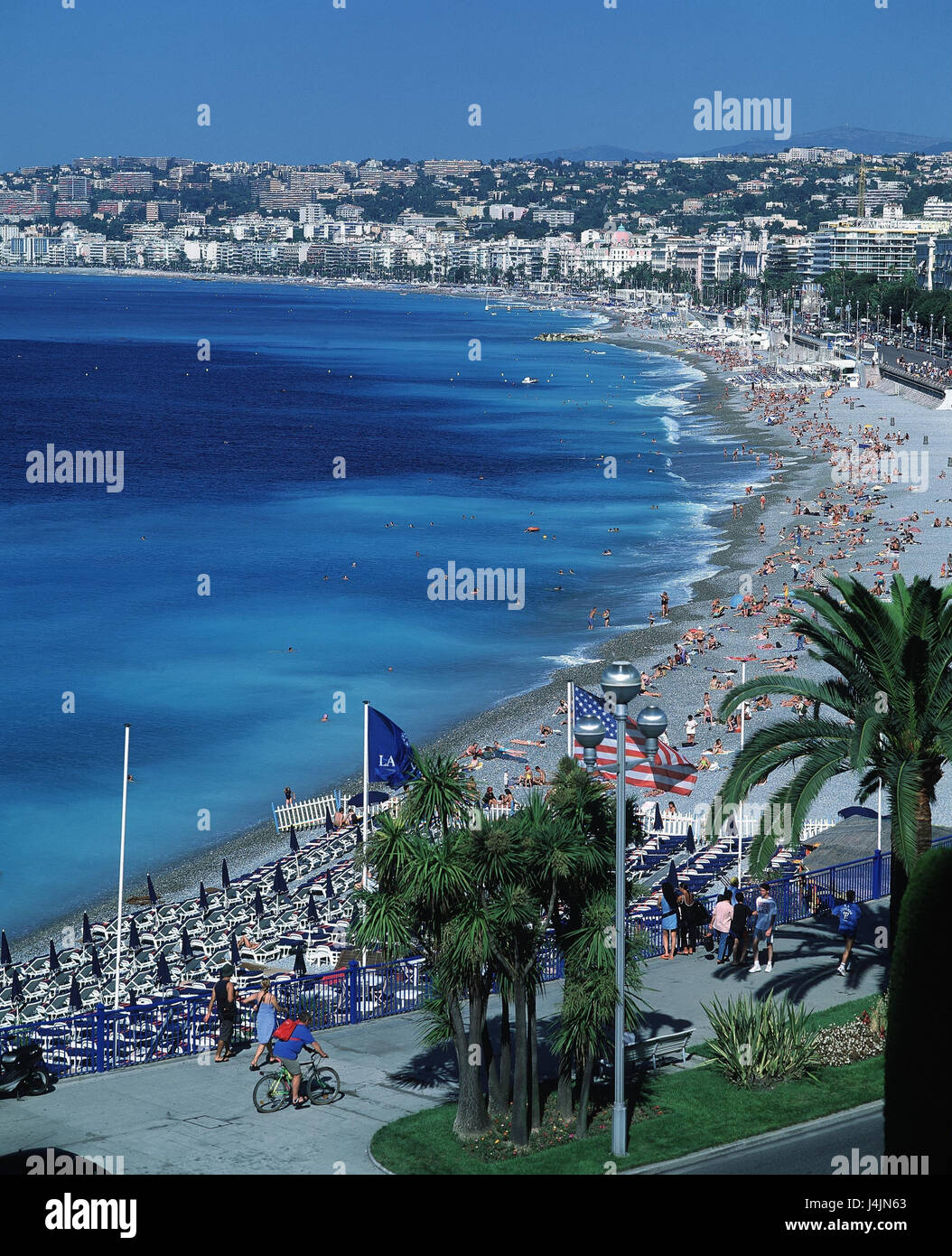 France, Nice, town view, seafront sea, beach, beach, tourism Stock ...