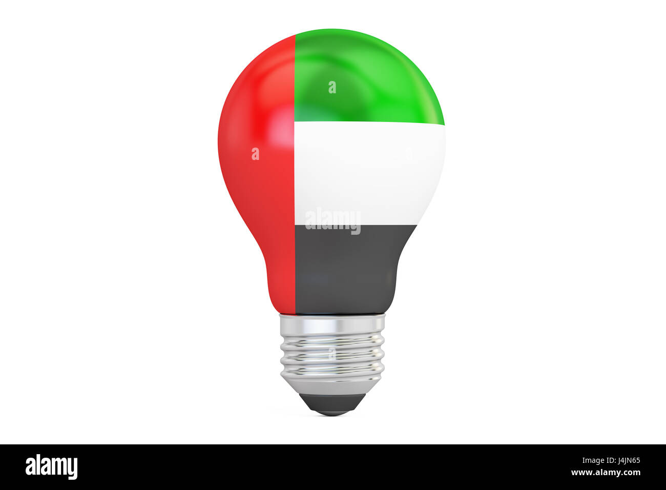 Light bulb with United Arab Emirates flag, 3D rendering isolated on ...