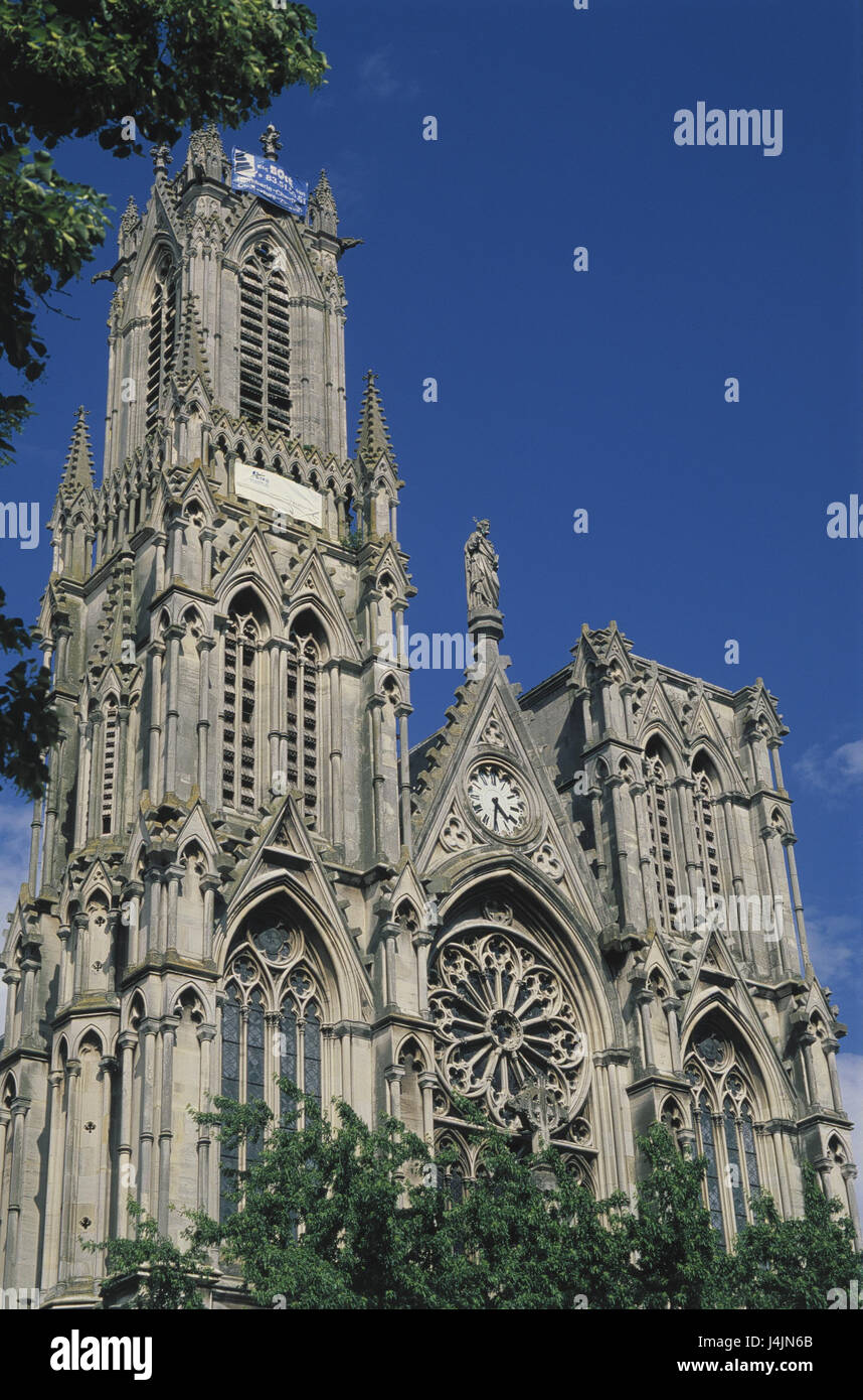 France, Lorraine, Nancy, St. Peter of church outside, summer, structure ...