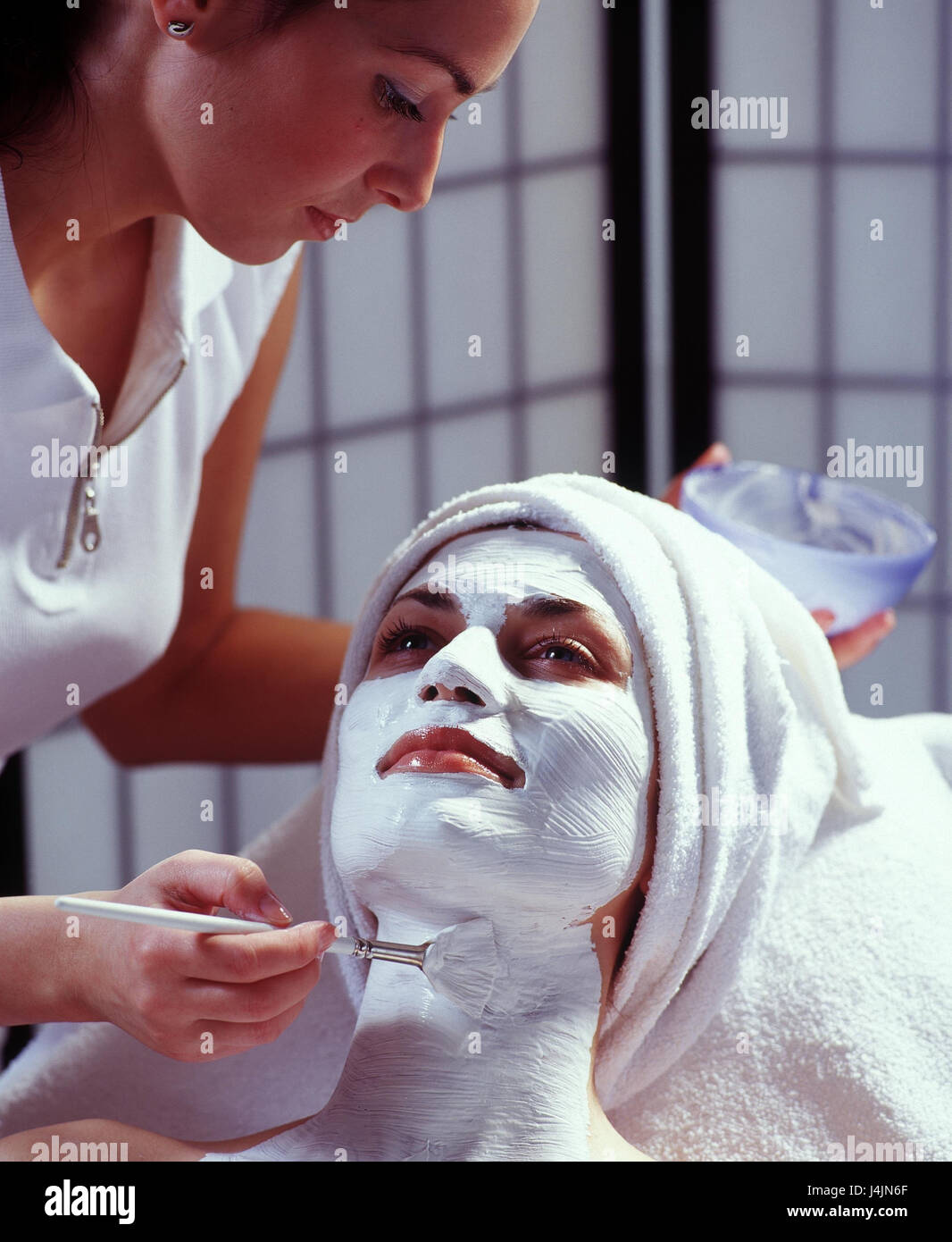 Cosmetics, beautician, woman, mask, apply cosmetics studio, facial care ...