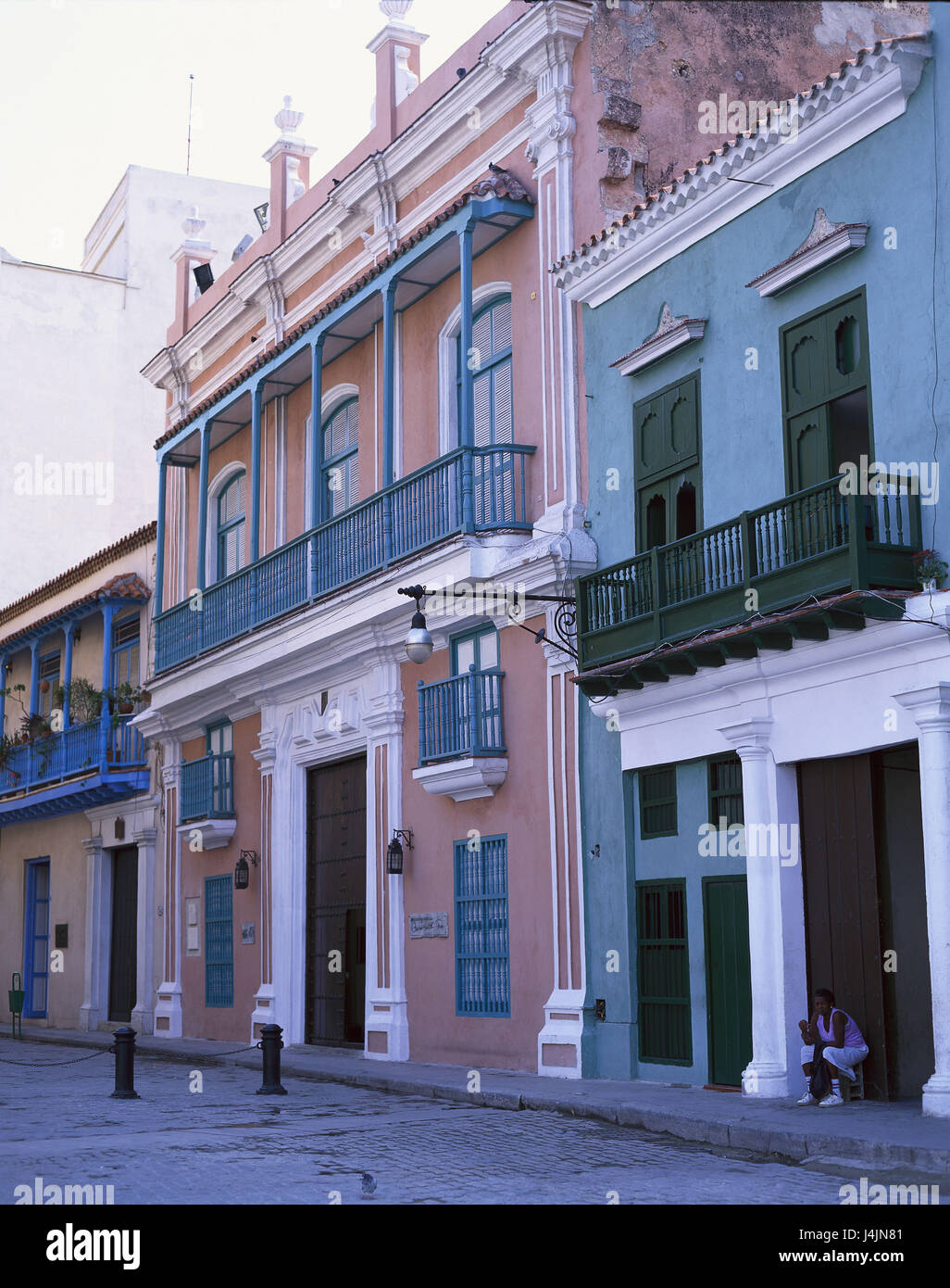 Cuba, Havana, house facades, Cuban Central America, island, town ...