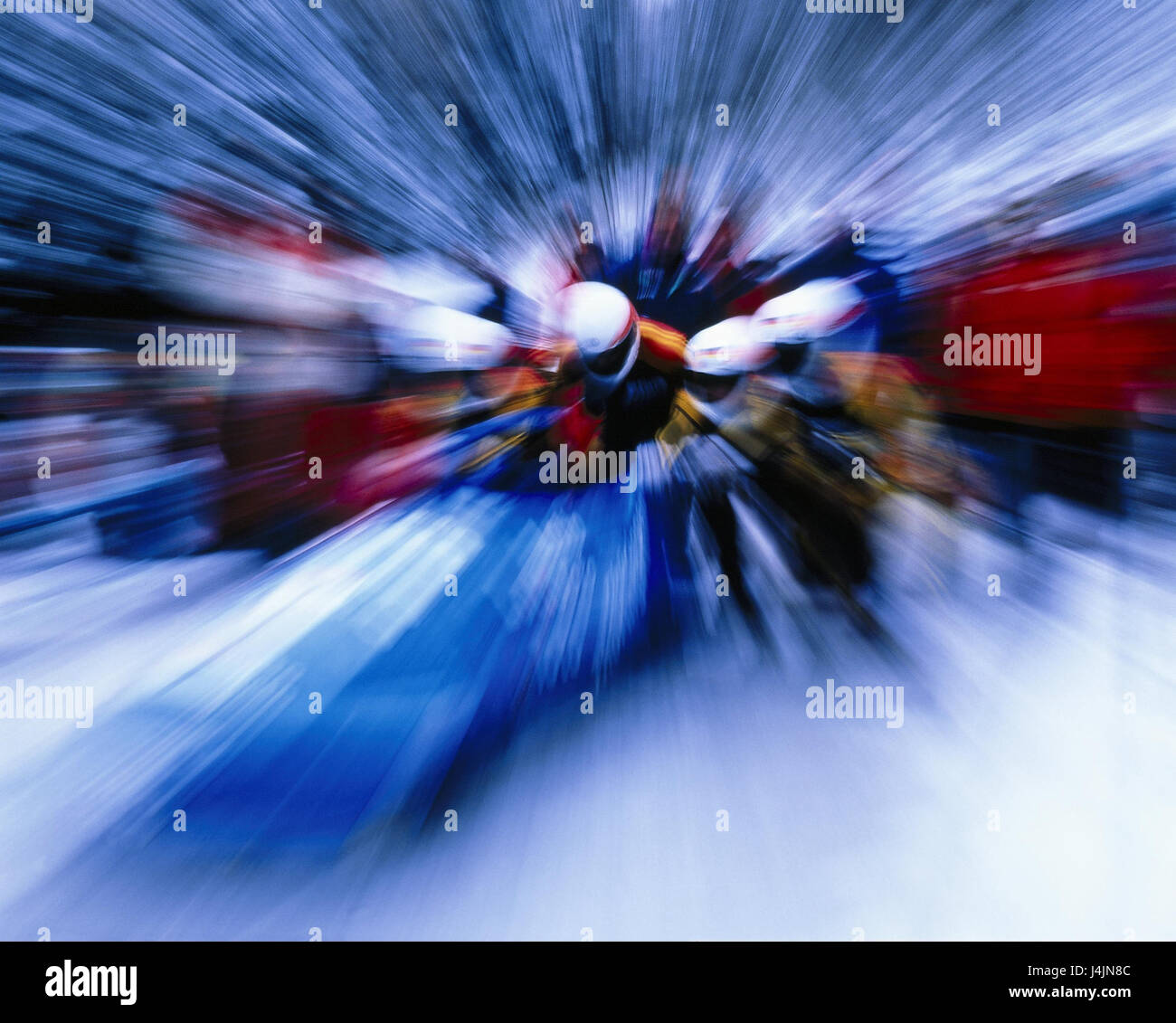 Bobsleigh run, four-seater bob, start, blur outside, bobsleigh, winter ...