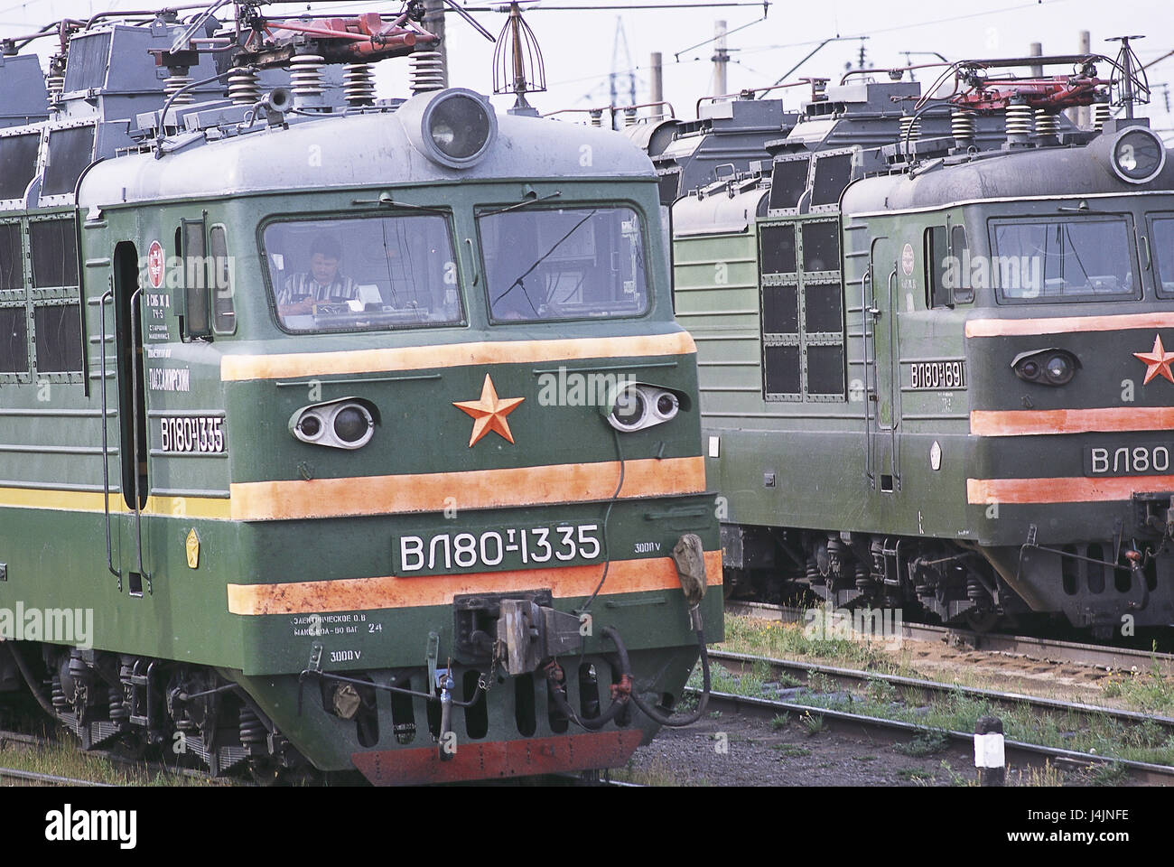 Russia, Siberia, railway station, trans-Siberian railway, detail ...