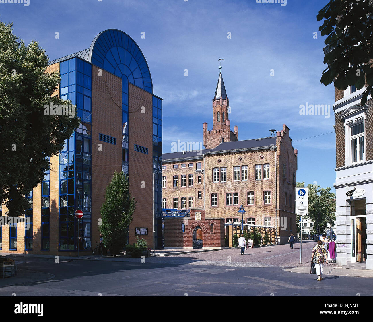 Germany, Saxony-Anhalt, Bitterfeld, new city hall, historical city hall ...