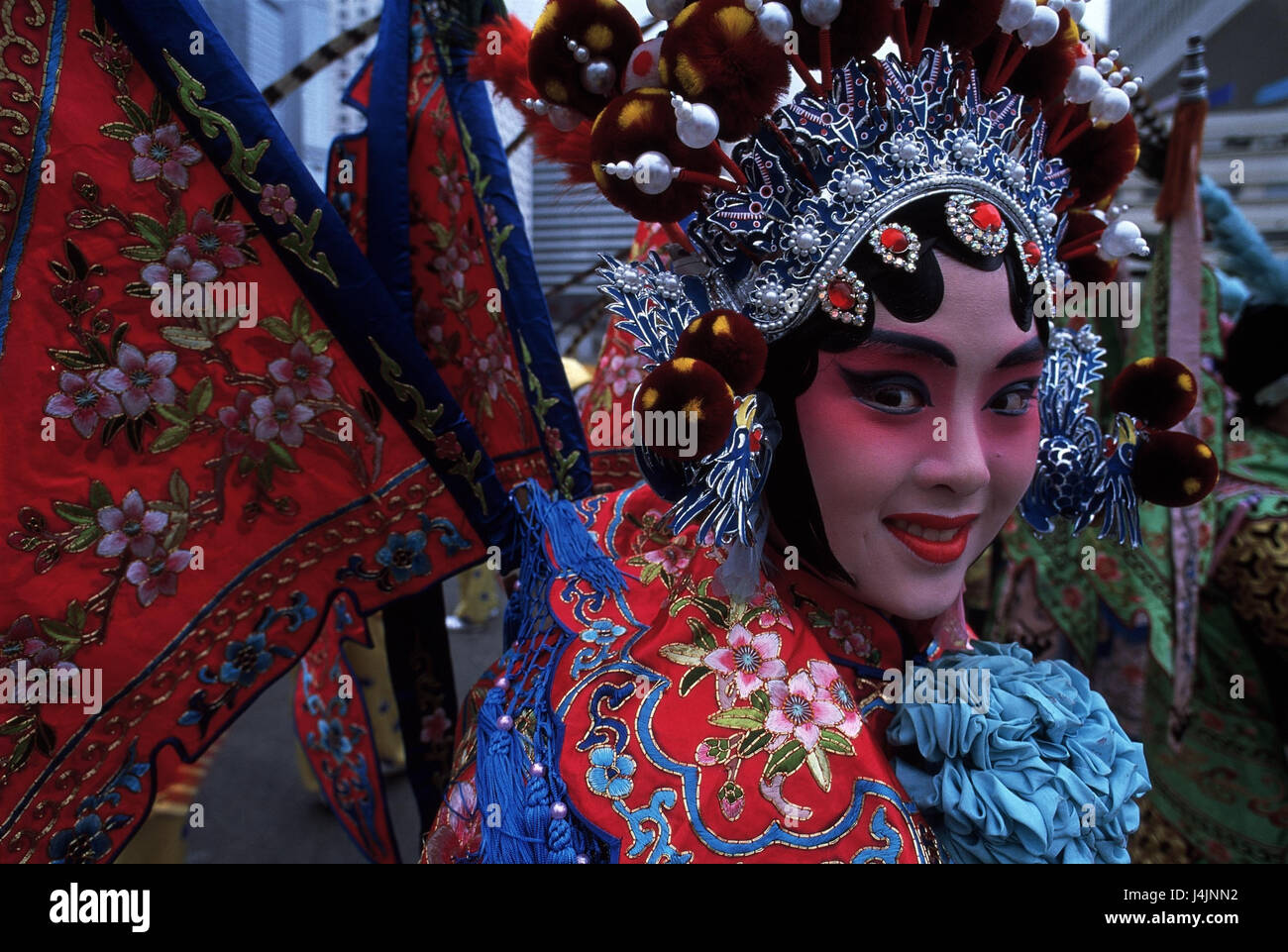 China, Shanghai, opera, actor, portrait costume, headdress, theatre ...