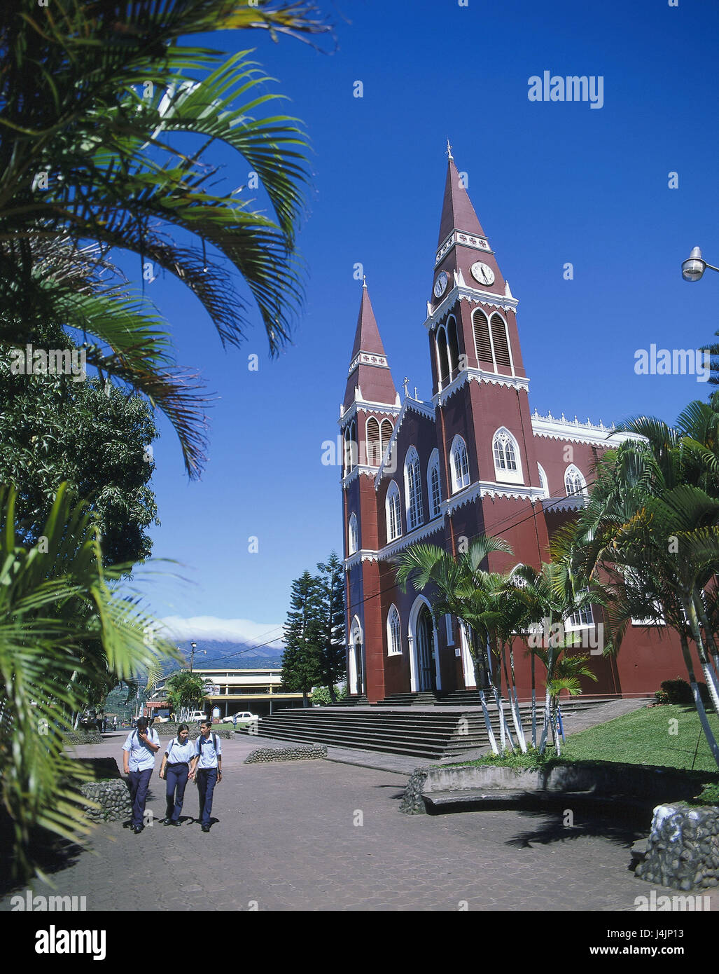 Costa Rica, Grecia, church, passer-by America, Central America ...