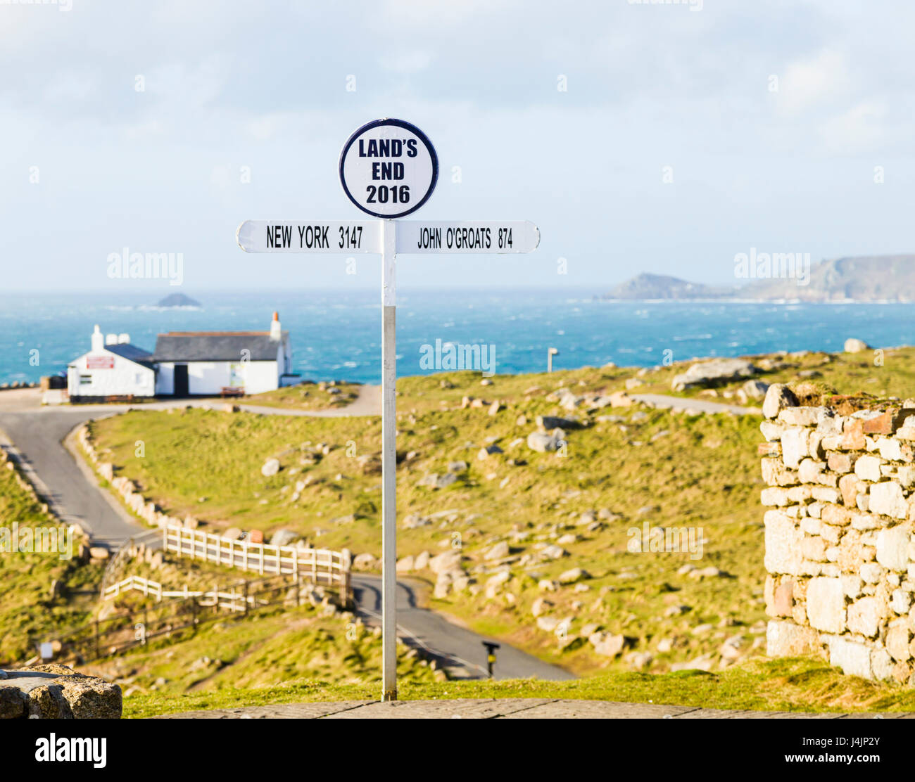 The iconic sign at Lands End in Cornwall, England, UK Stock Photo - Alamy