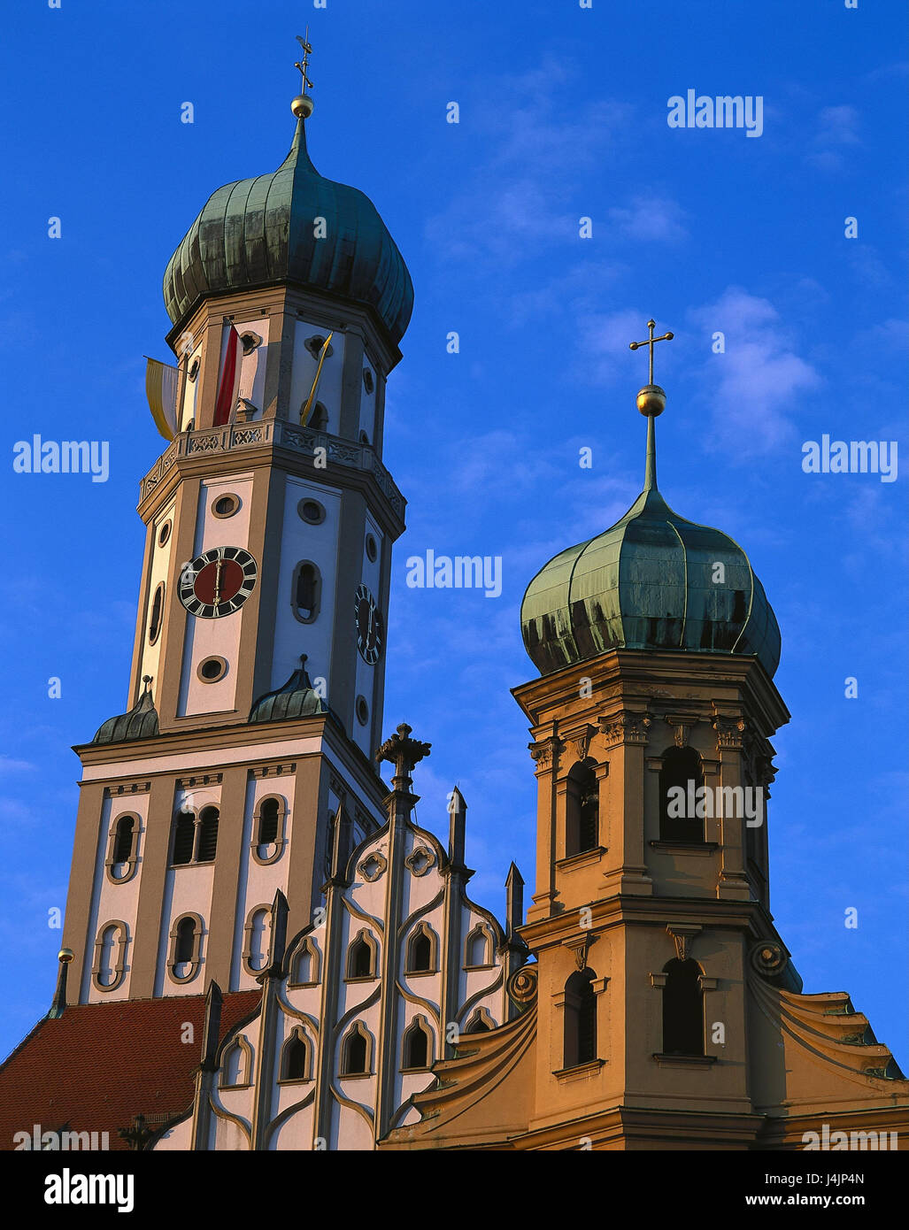 Germany, Augsburg, parish church piece Ulrich and Afra, detail, towers ...