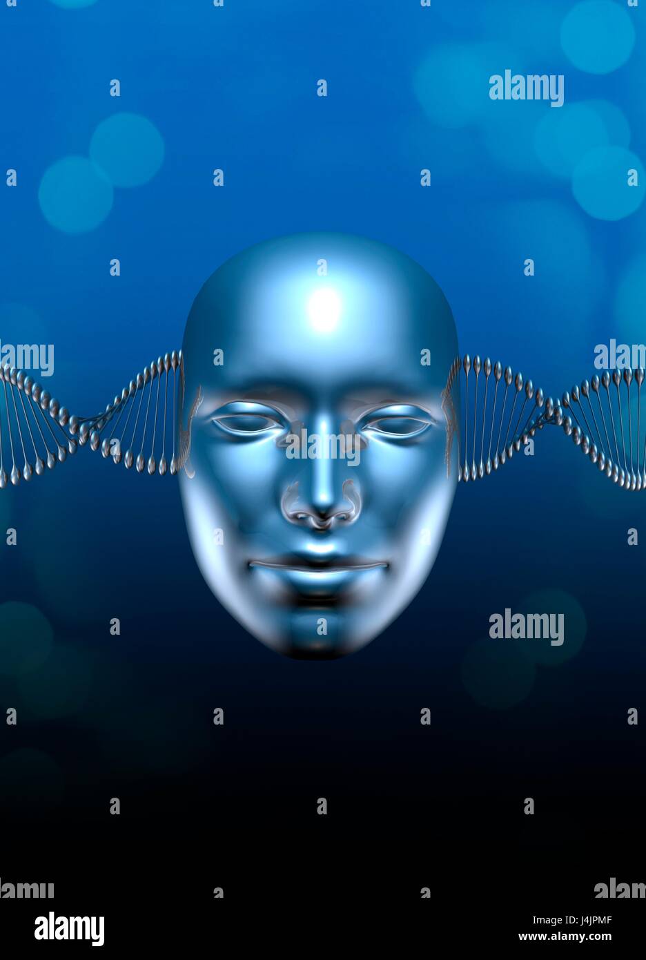 Silver face with dna strand hi-res stock photography and images - Alamy