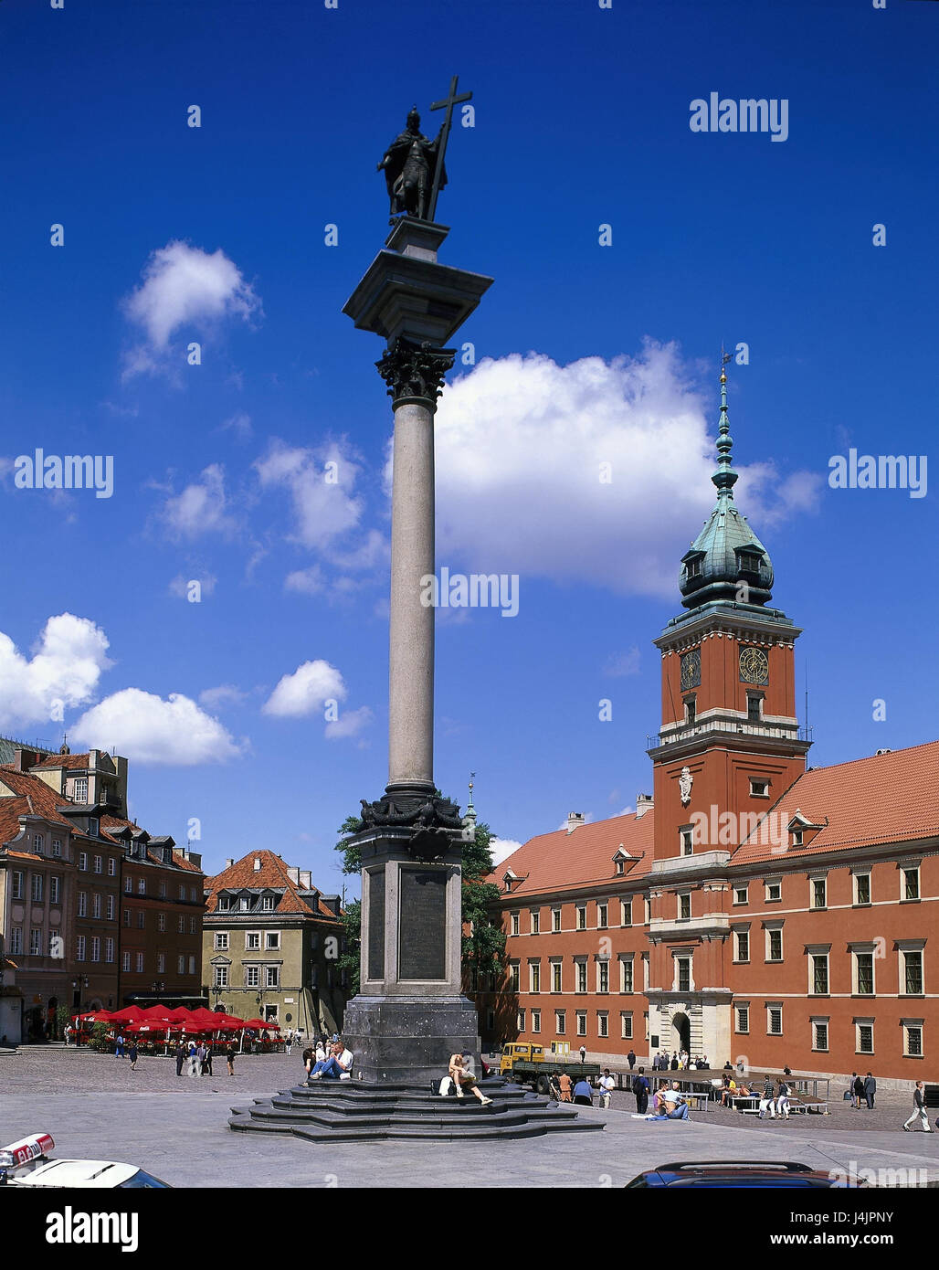 Poland, Warsaw, Old Town, castle square, baroque pillar, king Sigismund ...