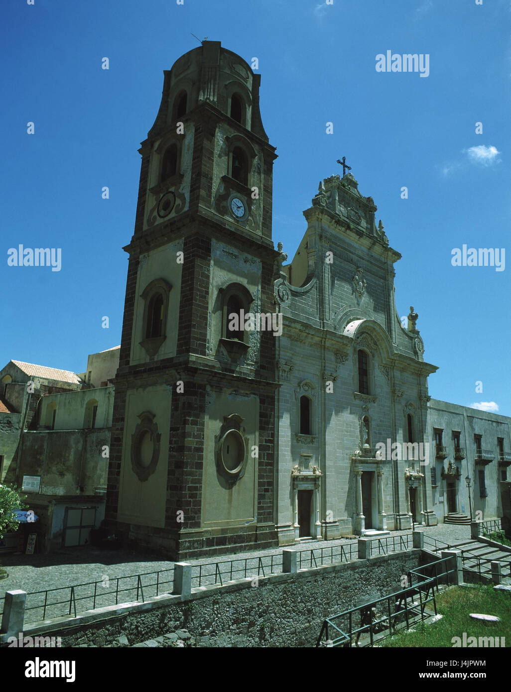 Italy, Sicily, the Lipari Islands, island Lipari, castle mountain ...
