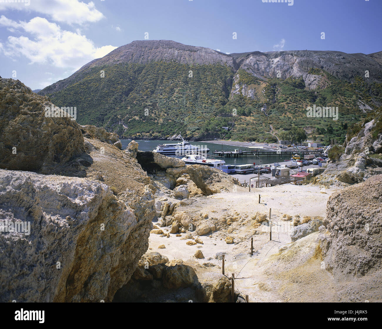 Italy, Sicily, the Lipari Islands, island Vulcano, the Levant, harbour ...