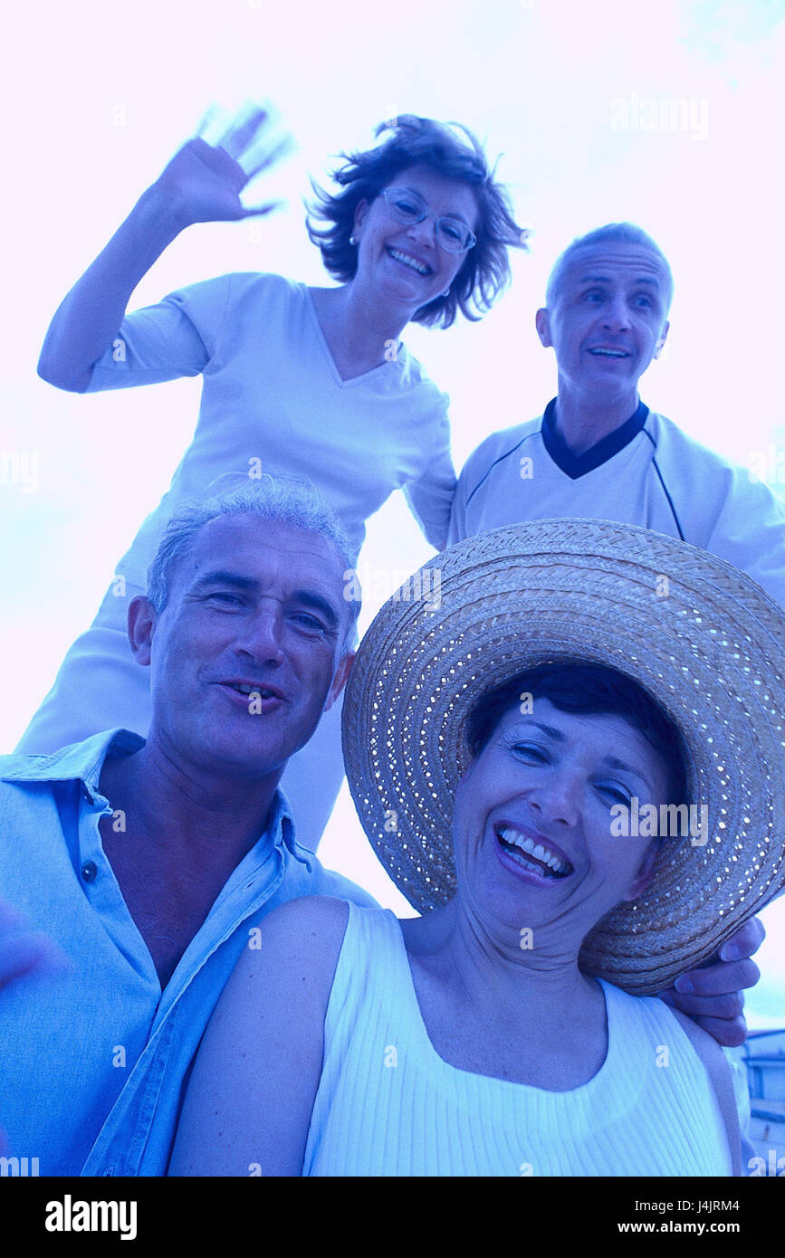 Couples Middle Old Person Happily Gesture Wave Half Portrait