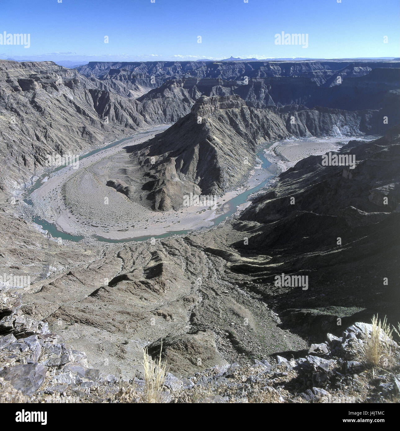 Namibia, Fish River canyon, overview Africa, Visriver canyon, river ...
