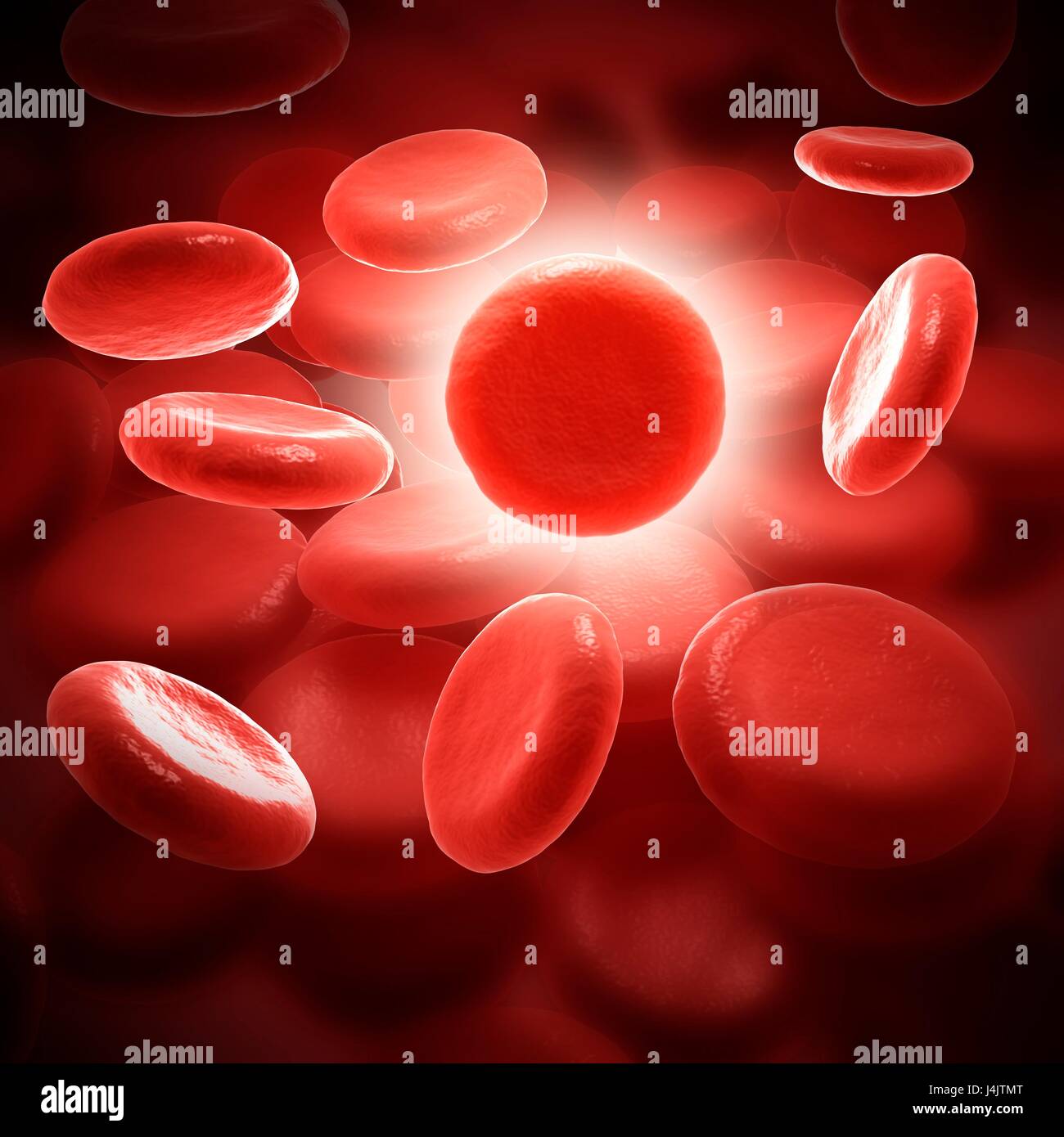 Illustration of red blood cells Stock Photo - Alamy