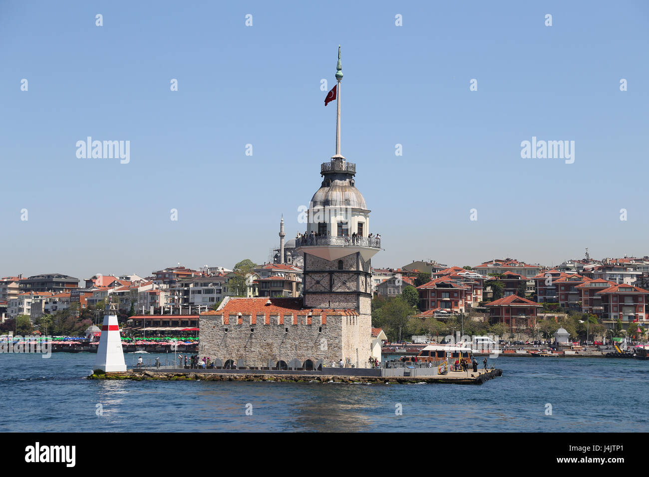 Maidens Tower in Bosphorus Strait, Istanbul City, Turkey Stock Photo ...