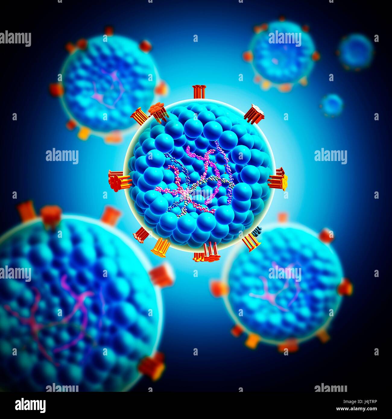 Illustration of the structure of an AIDS virus particle Stock Photo - Alamy