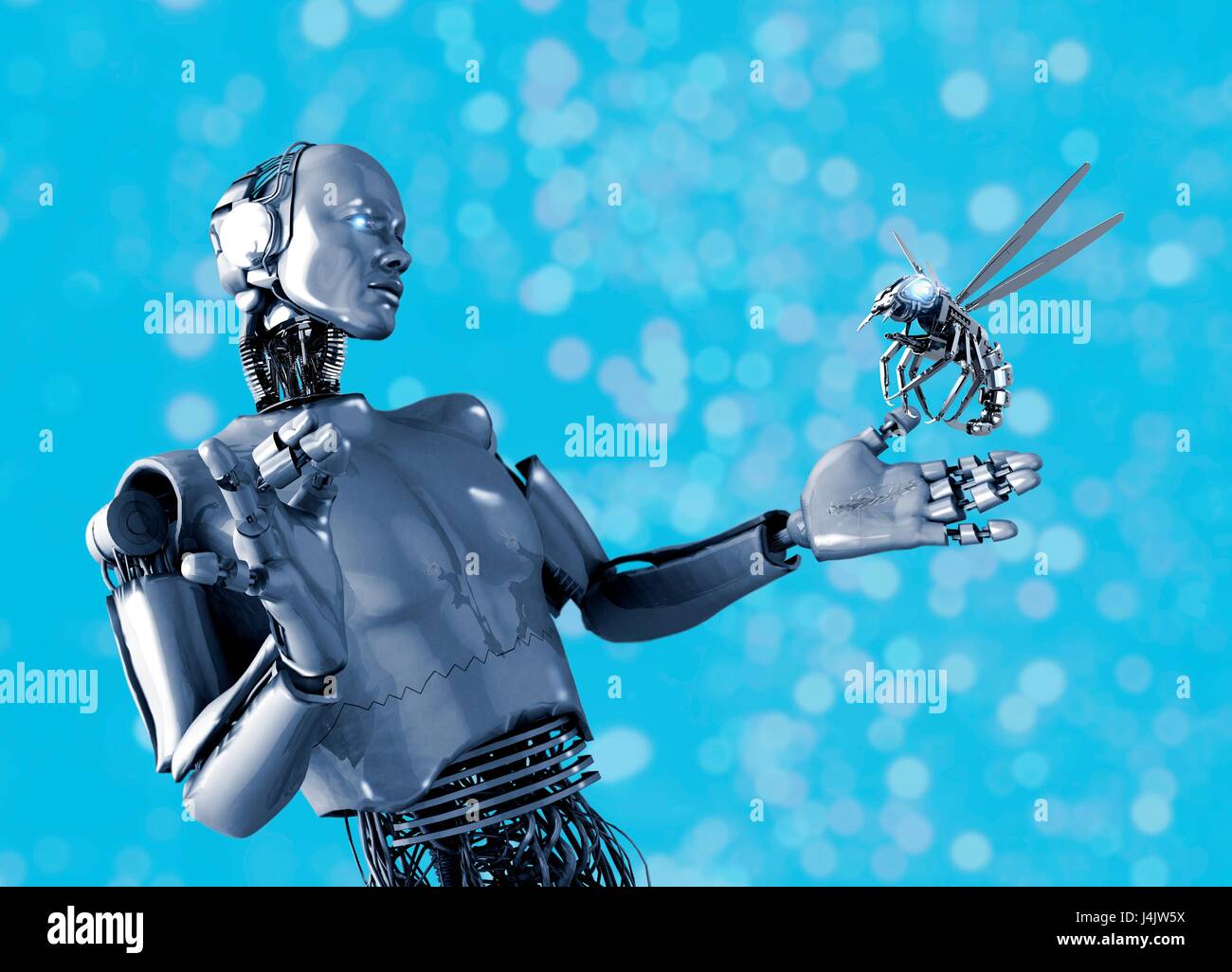 Android and robotic insect, illustration Stock Photo - Alamy