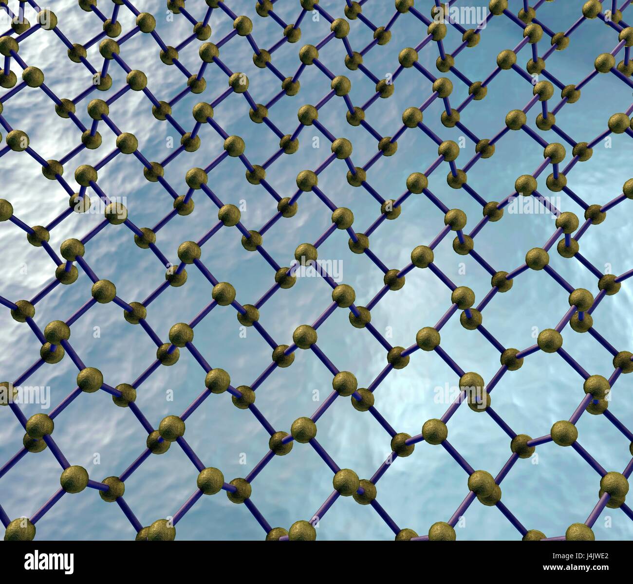 Molecular model of layer of phosphorine, showing its hinge-like or wave ...