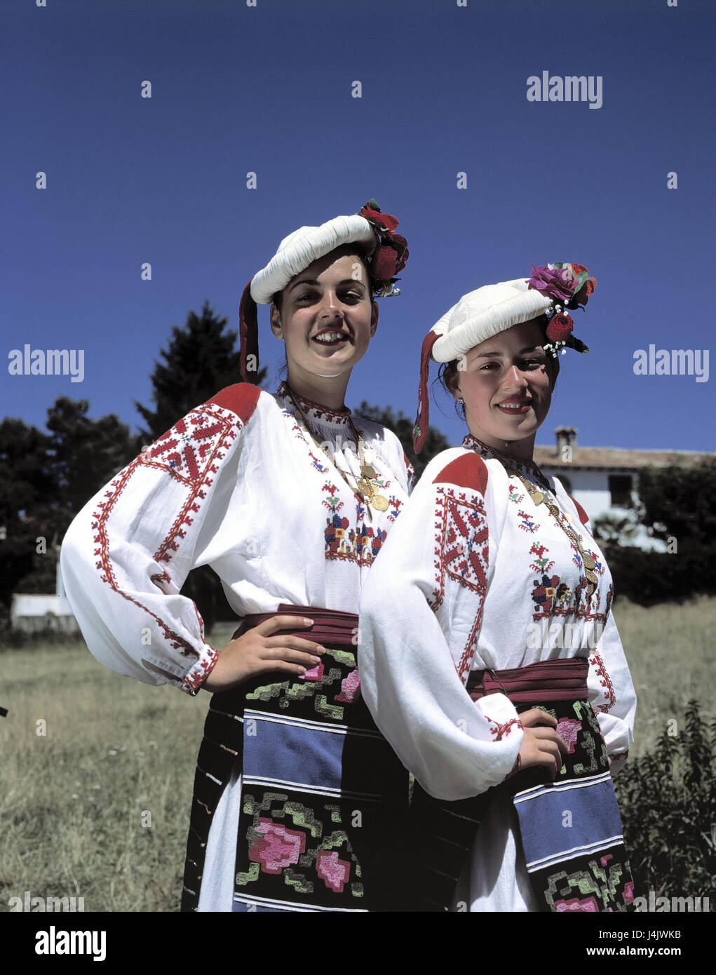 Bulgaria, women, young, folklore outside, summer, clothes ...