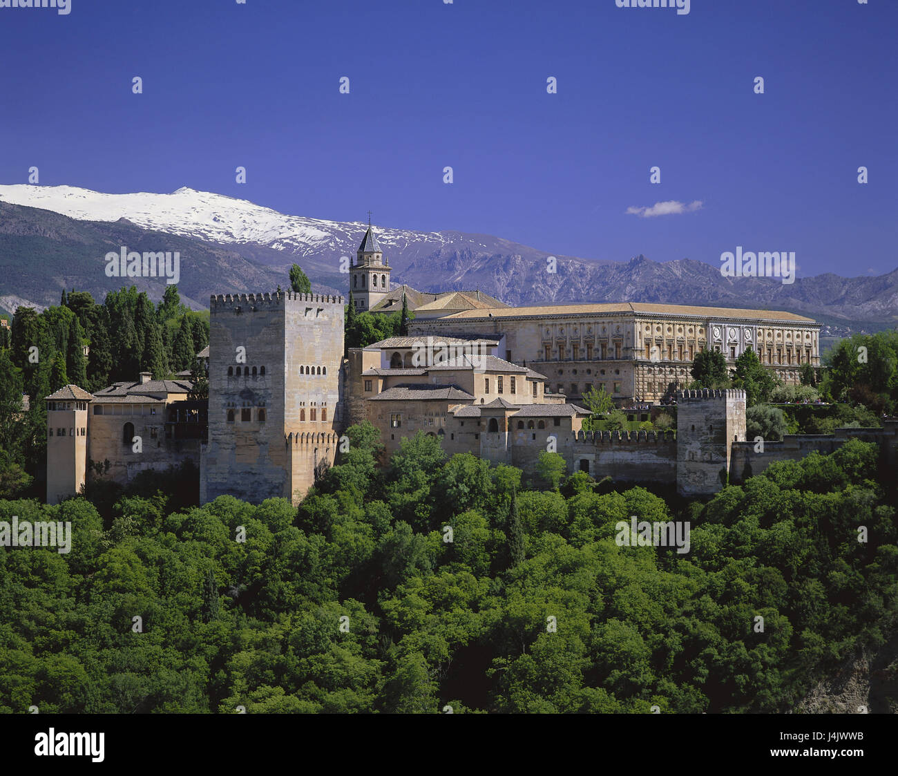 Spain, Granada, Alhambra, view Andalusia, building, structure, 13. - 14 ...