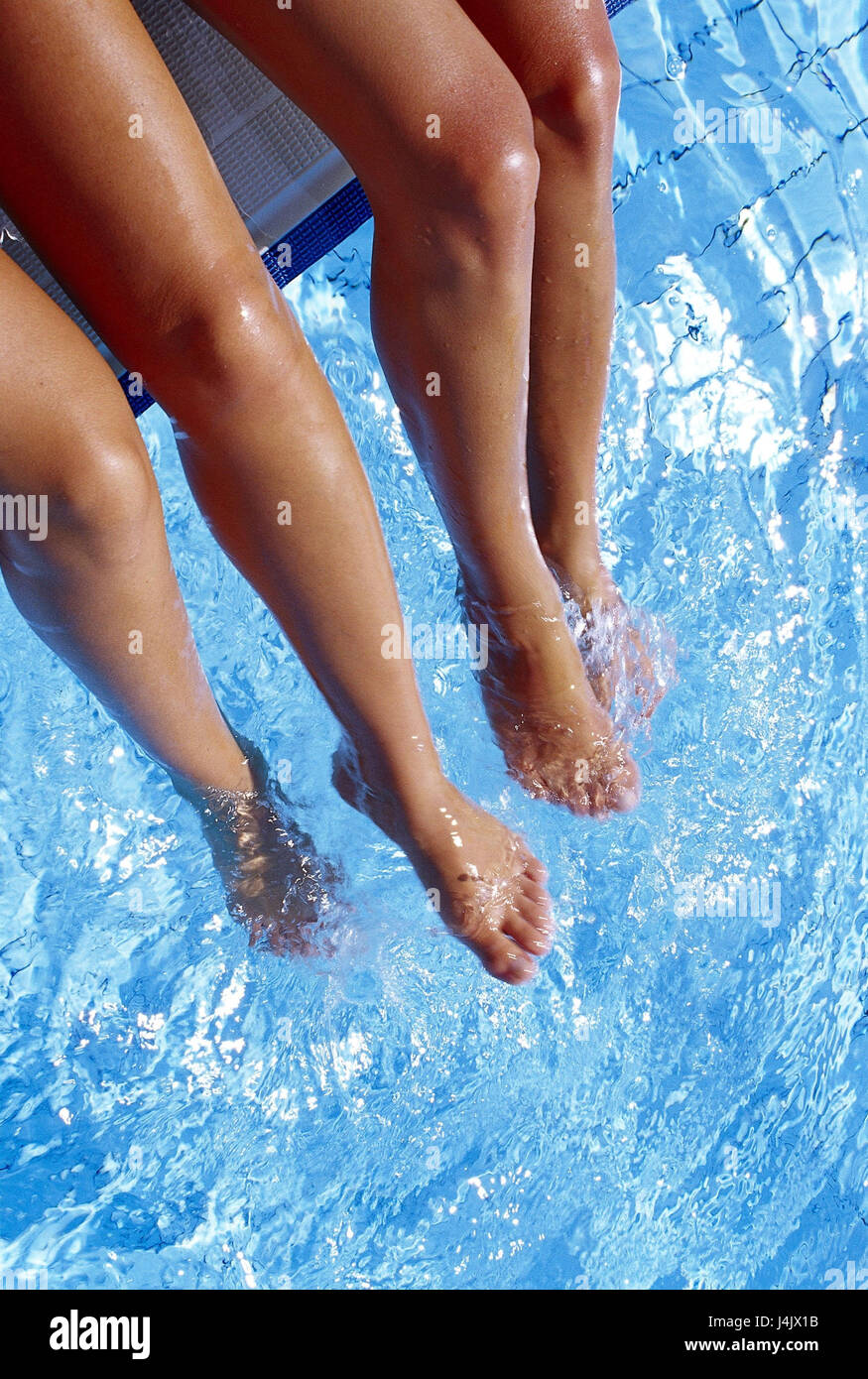 Swimming pool, women, detail, bones, water, splash around outside, pool ...