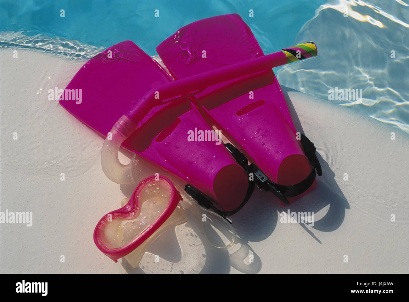 Pool margin, snorkel equipment style life, object photography, swimming ...