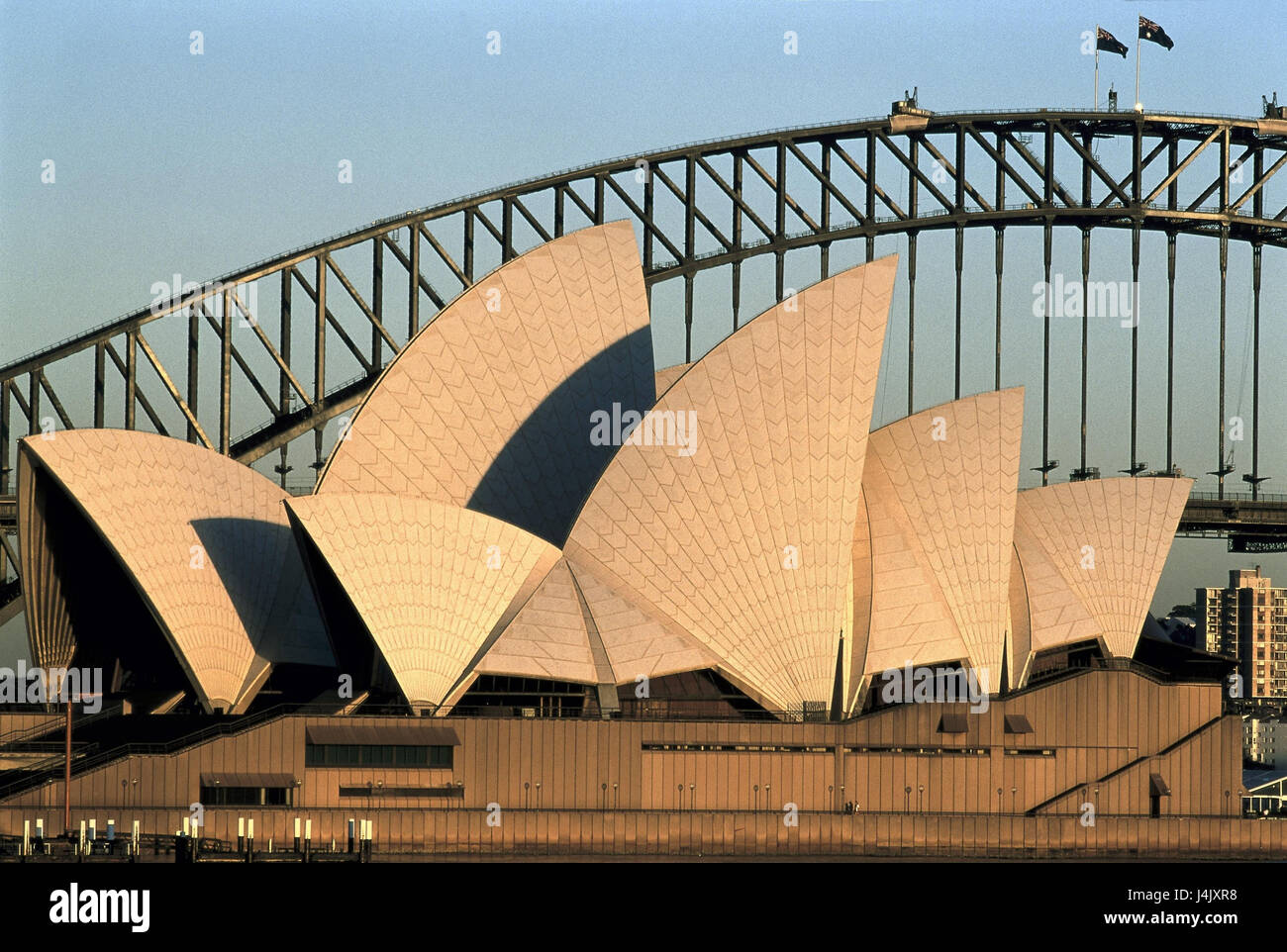 Australia, Sydney, opera-house, Harbour's Bridge, detail, evening light ...