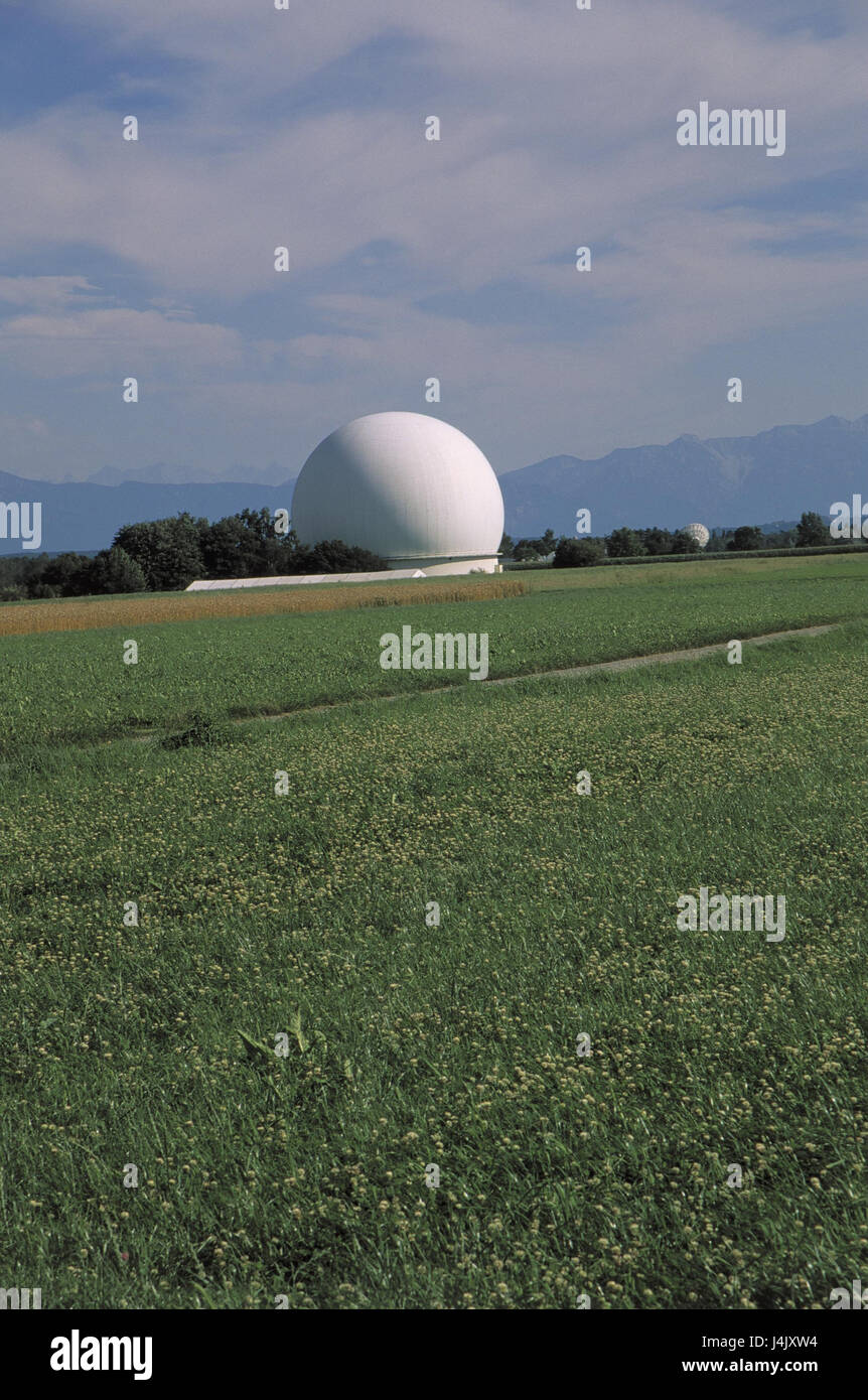 Germany, Upper Bavaria, Raisting, earth station, receiving, field ...