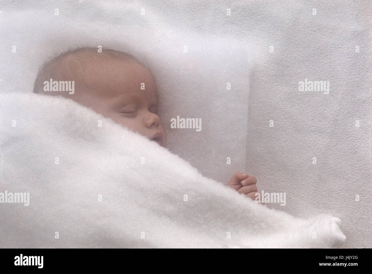 Bed, baby, sleep, portrait, detail child, infant, security, securely ...