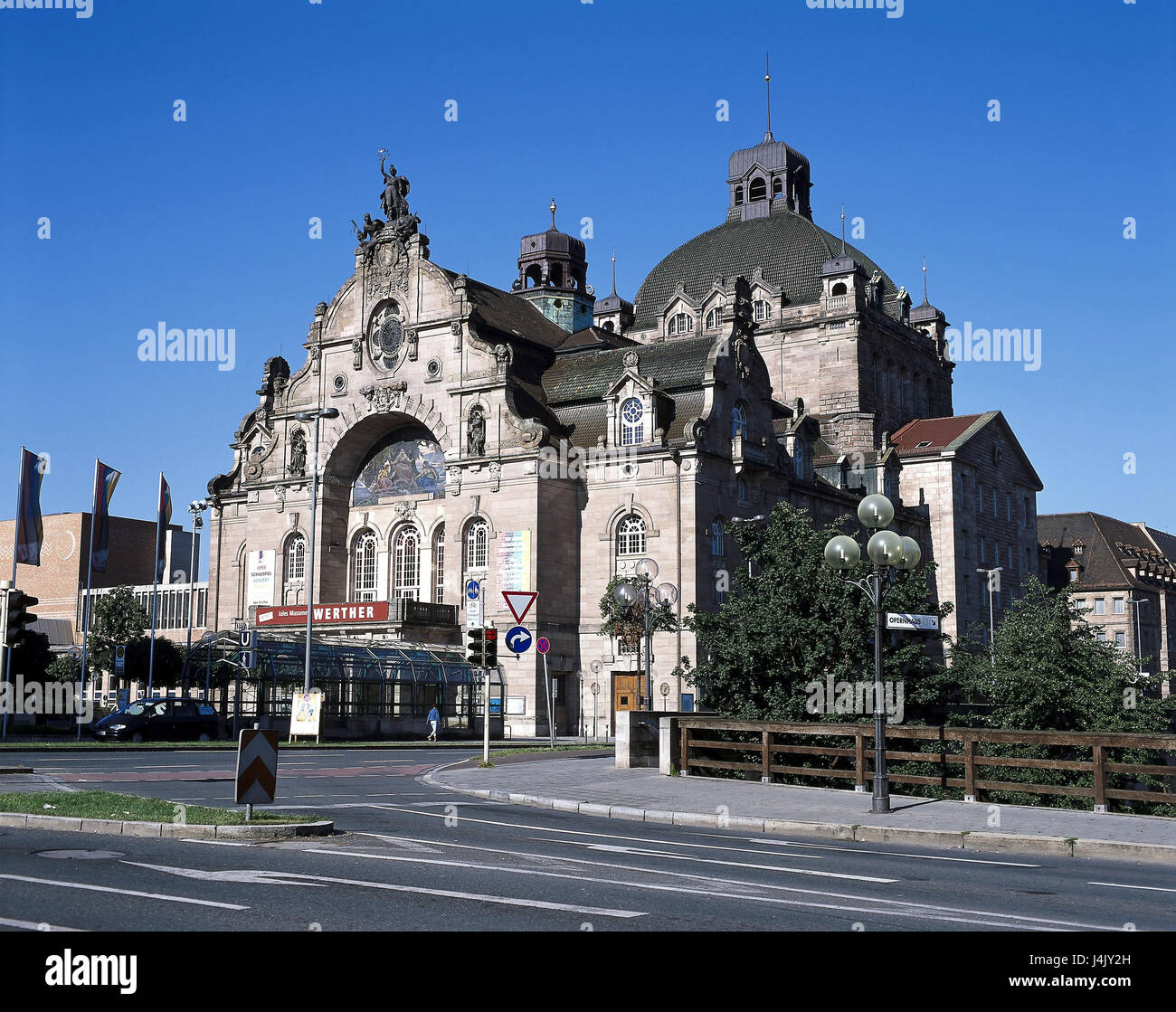 Germany, Bavaria, Franconia, Nuremberg, opera-house Europe, outside ...