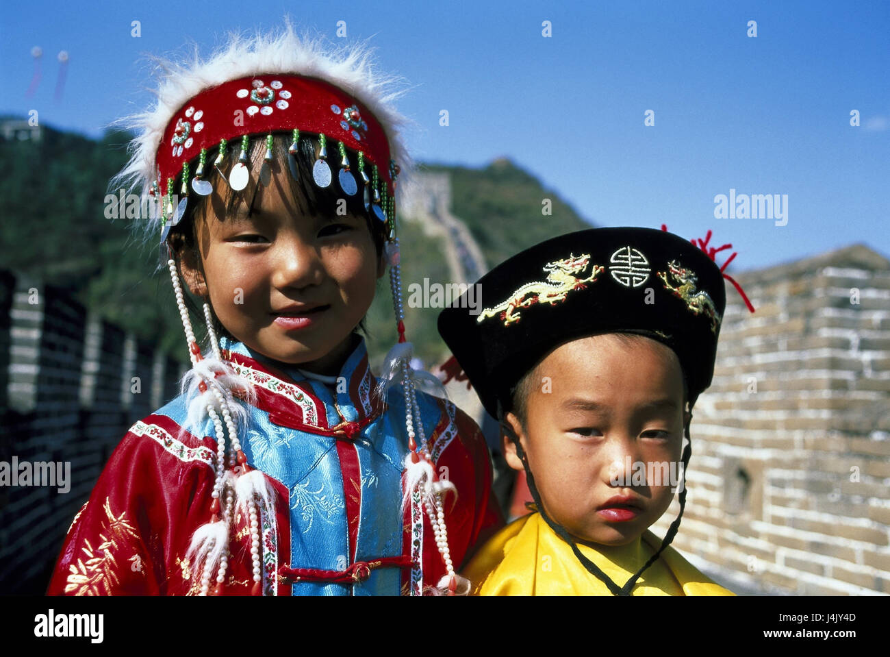 China, Peking, the Great Wall of China, children, clothes ...