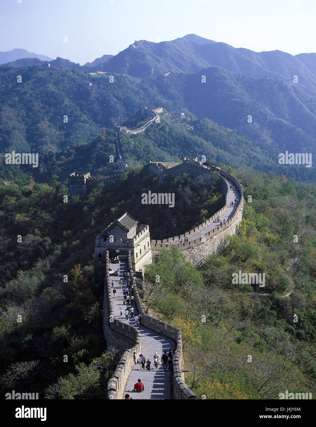 China, Peking, the Great Wall of China, Mutianyu, tourist, from above ...