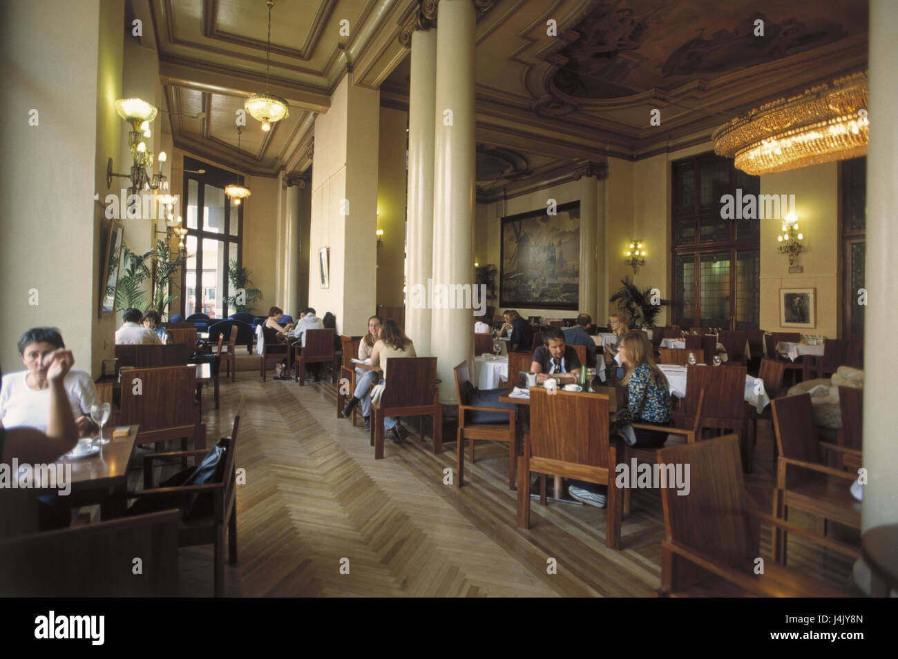 Spain, Madrid, cafe del Circulo de Bellas Artes, guests no model ...