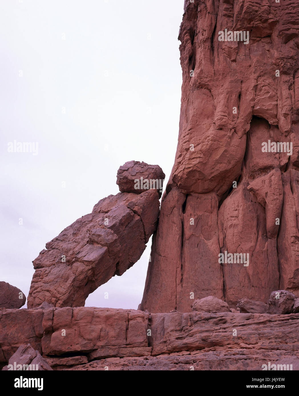 Algeria, Sahara, Tassili N'Ajjer national park, Afara, mountain, cliff ...