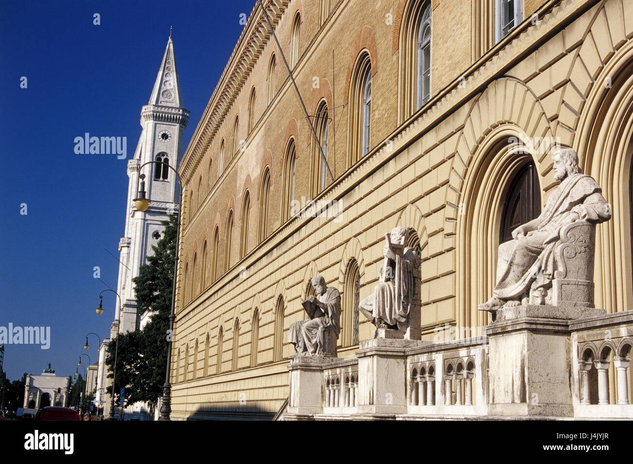 Germany, Bavaria, Munich, Bavarian state library, Ludwig's church ...