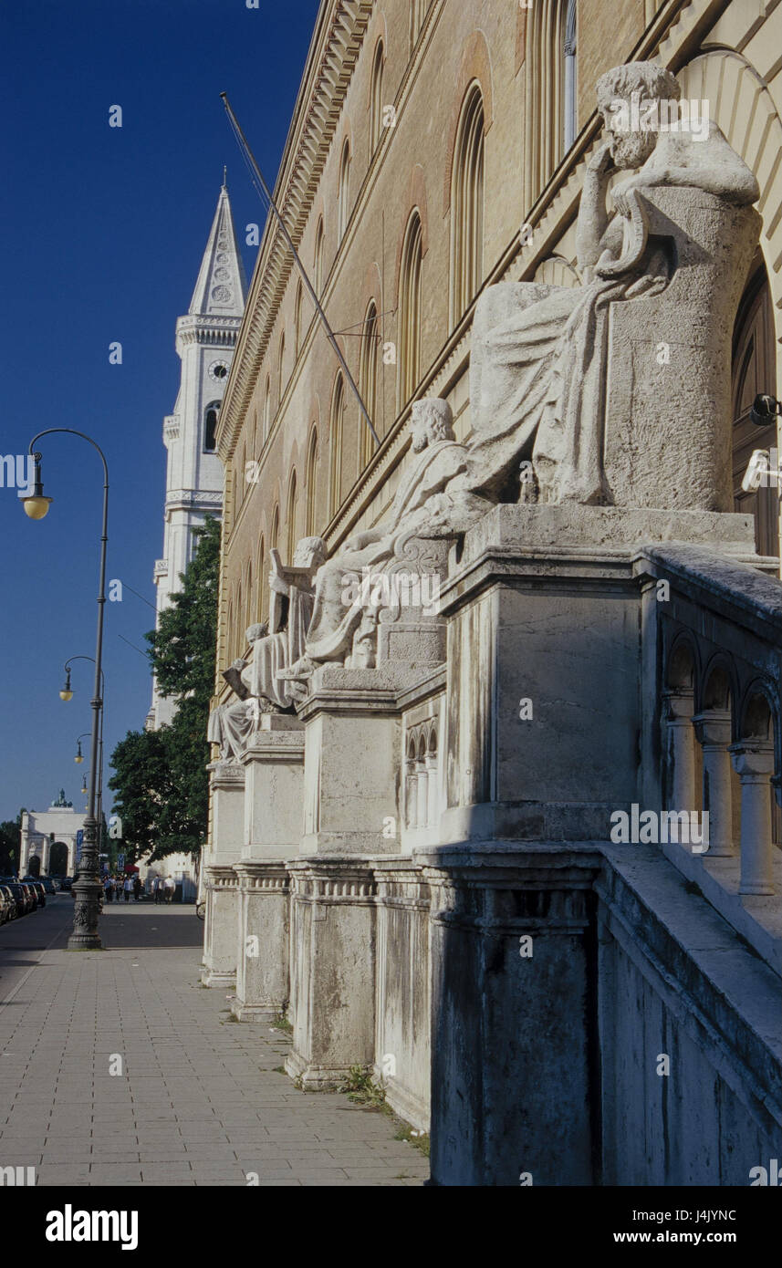 Germany, Bavaria, Munich, Bavarian state library, Ludwig's church ...