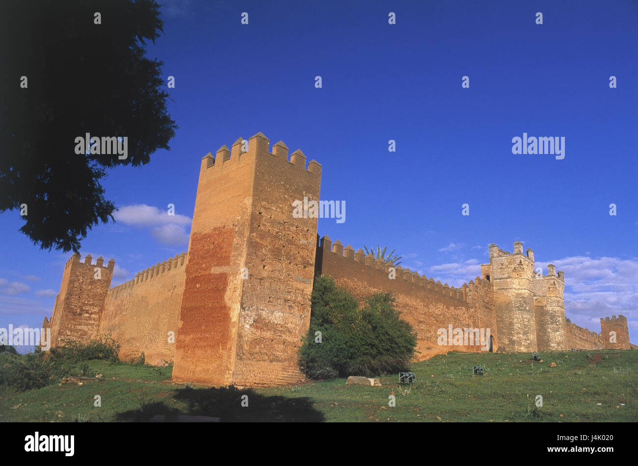 Morocco, Rabat, Chellah, view Africa, town, defensive wall, towers ...