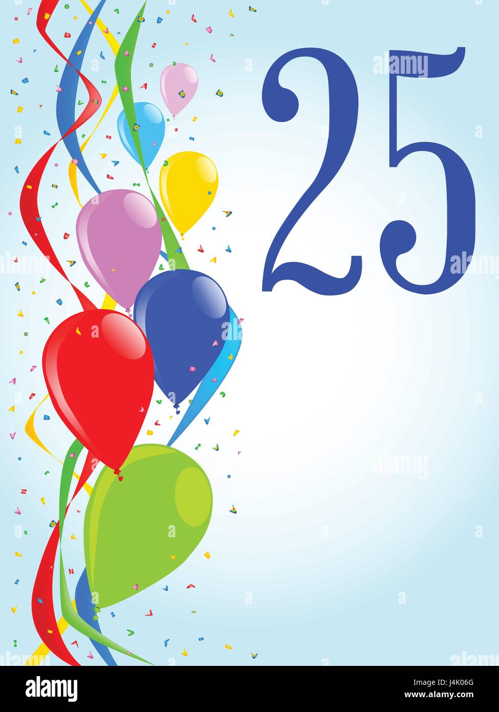 Multi coloured balloons, confetti and streamers, a party image with the ...
