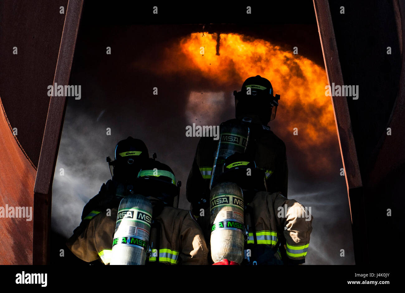 Firefighters from the 99th Civil Engineer Squadron Fire Protection ...